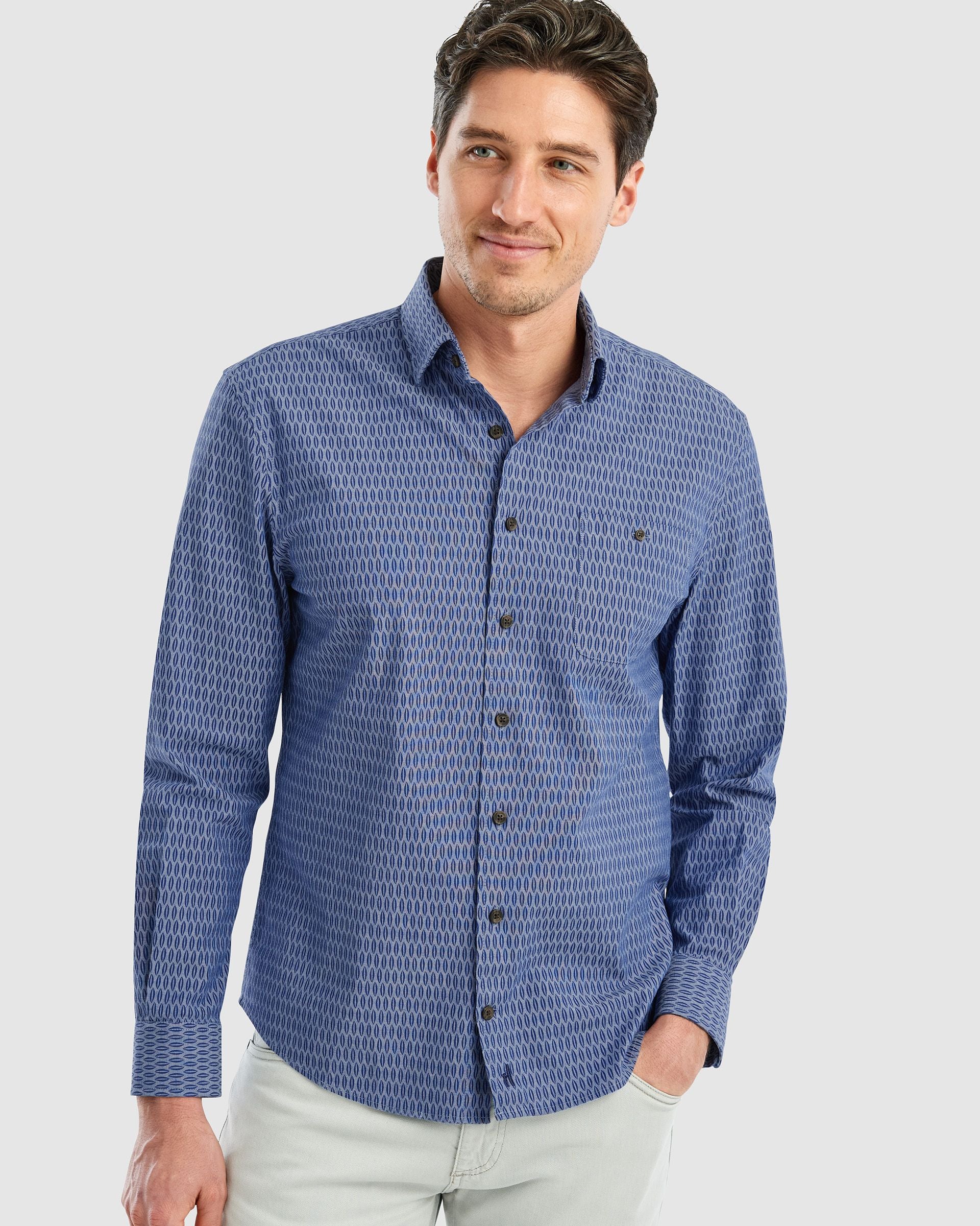 Johnnie O Finley Hangin Out Long Sleeve Shirt Laguna Blue – Newman's ...